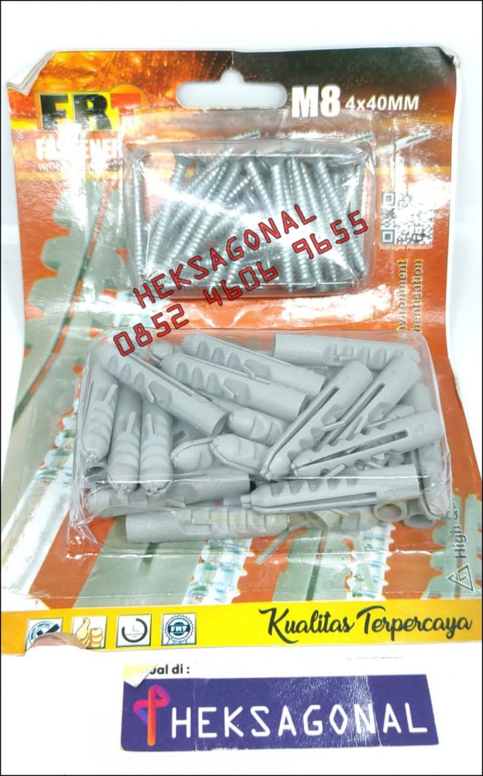 jual Baut Fisher M8 set 4x40 mm Sekrup 8mm BPN | HEKSAGONAL