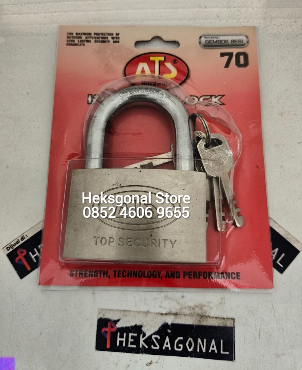 Kunci gembok ATS 70mm leher pendek Balikpapan | HEKSAGONAL