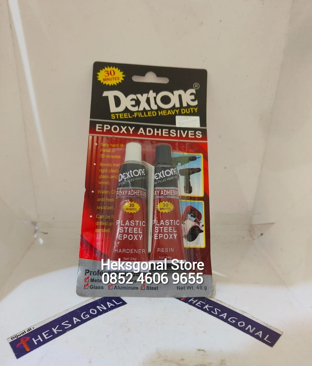 Lem epoxy besi dextone 30menit 48gram Balikpapan | HEKSAGONAL