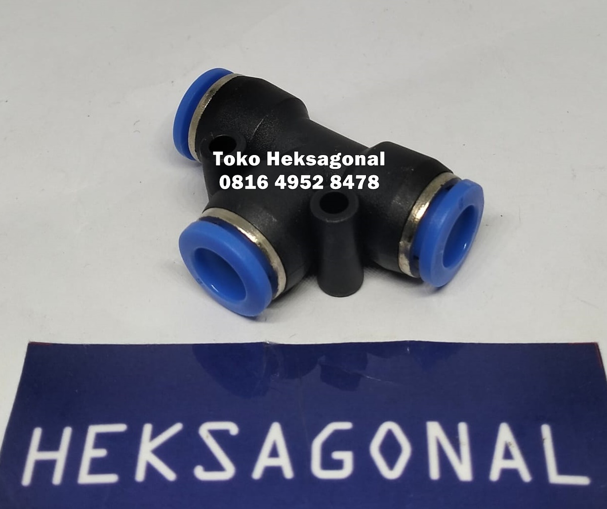 Konektor slip lock tee 8 mm pneumatic PU push in fitting Balikpapan ...
